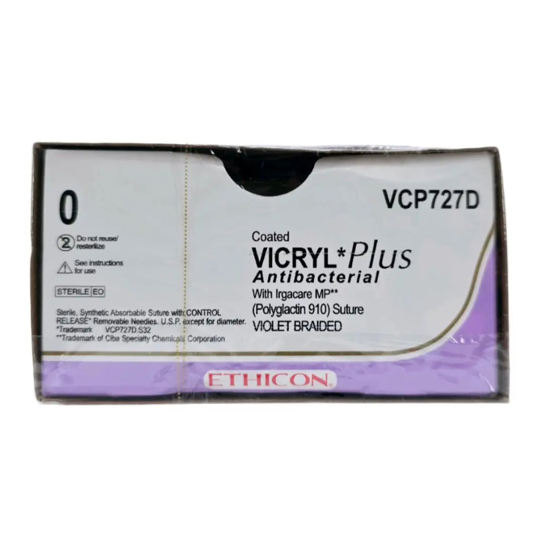 Ethicon VCP727D 0 COATED VICRYL PLUS VIOLET 8X18" CT-2 CR Box of 12 - – Primis Medical
