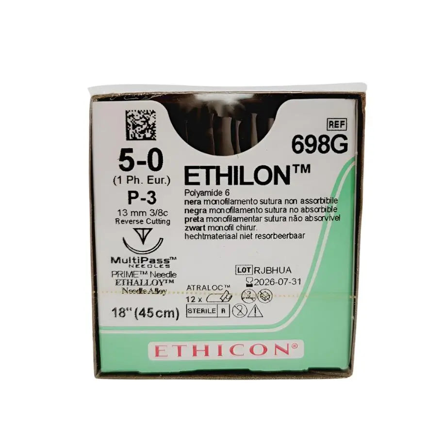 Ethicon 698G 3-0 Black Monofilament Nylon Nonabsorbable Suture Box of – Primis Medical
