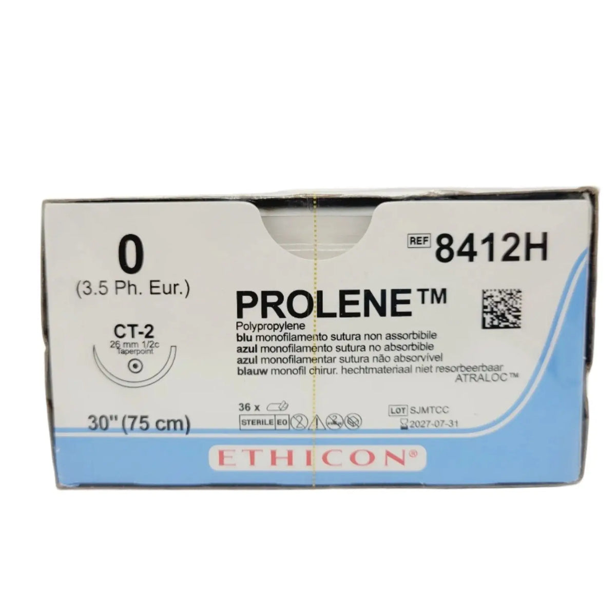 Ethicon 8412H 0 PROLENE BLUE 1X30" CT-2 Box of 36 - Primis Medical