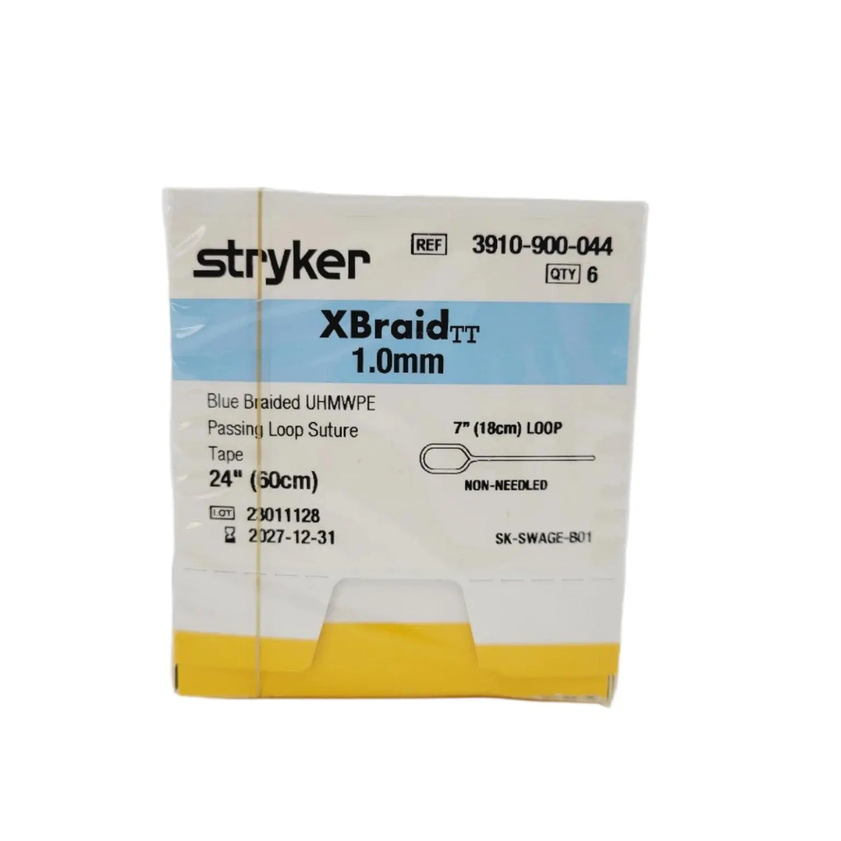 Stryker 3910-900-044 XBraid TT 7 Passing Loop Tape BLUE 24" 1.0mm Box ...
