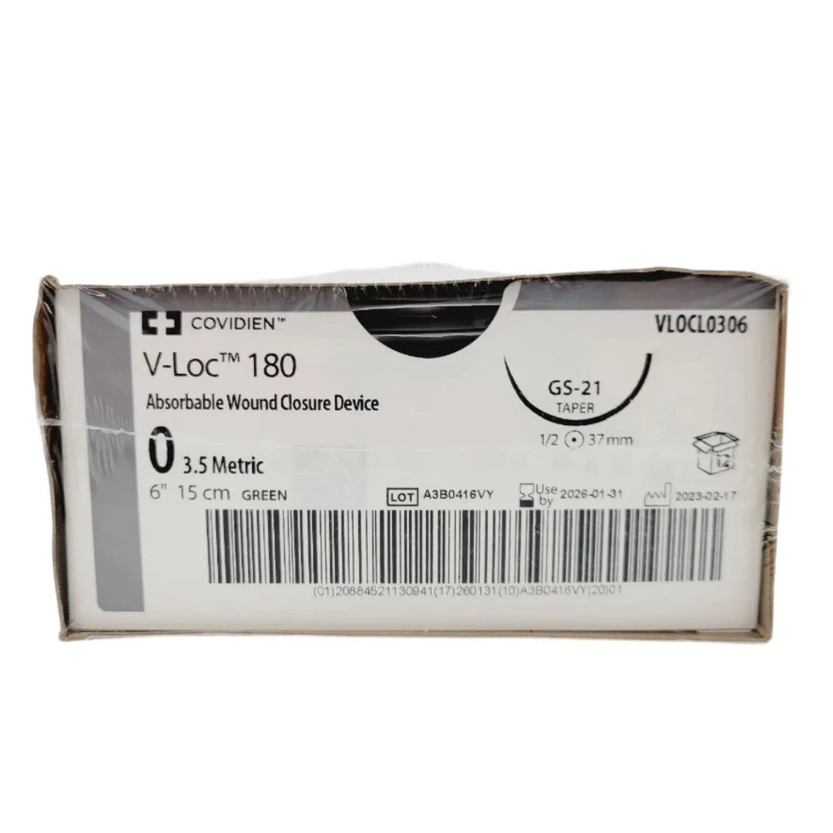 VLOCL0306 Covidien 0 V-Loc 180 GREEN 1X6" GS-21 Box of 12 - Primis ...
