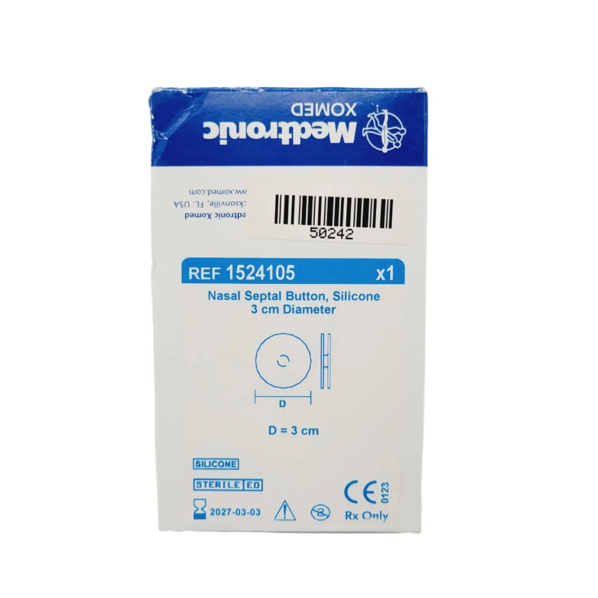 Medtronic XOMED 1524105 Nasal Septal Button, Silicone 3cm Diameter ...