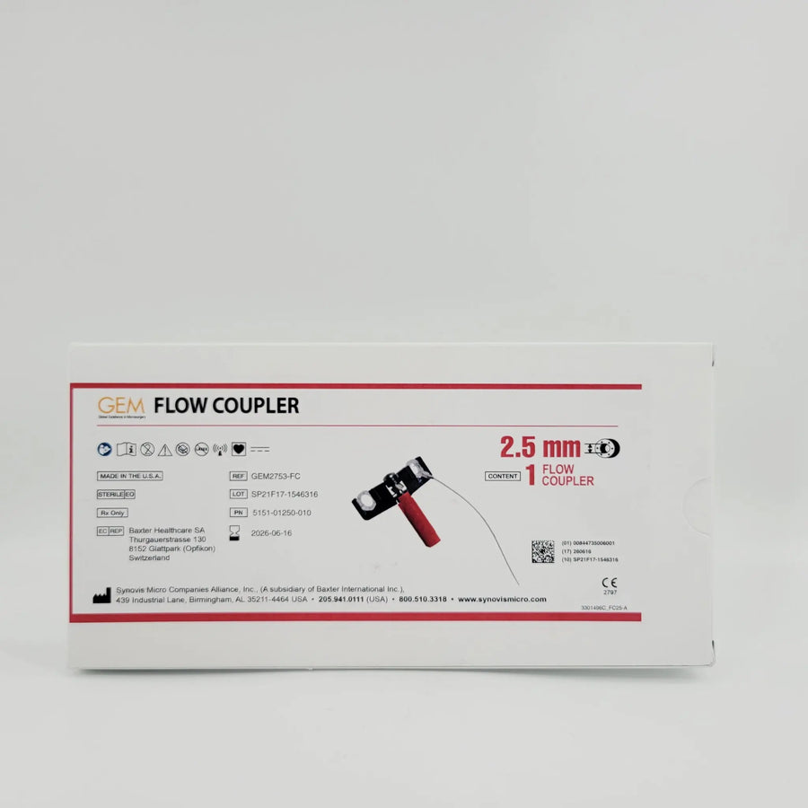 Synovis Micro GEM2753-FC GEM Flow Coupler 2.5mm Vessel Range 2.2mm ...