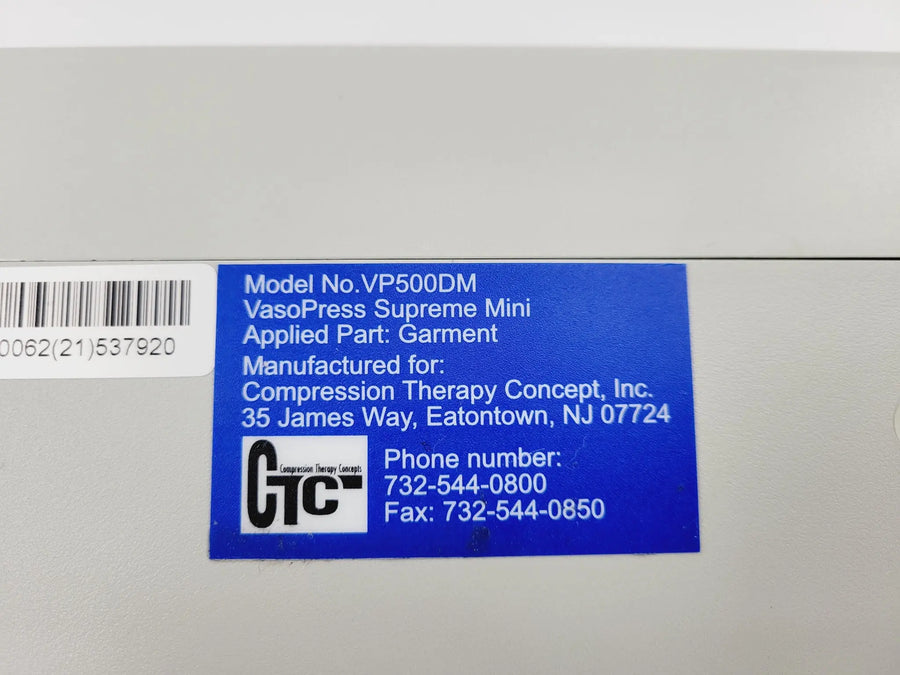 Zimmer CTC VP500DM Supreme Mini DVT Pump w/ Hoses & Medium Set of 2 ...