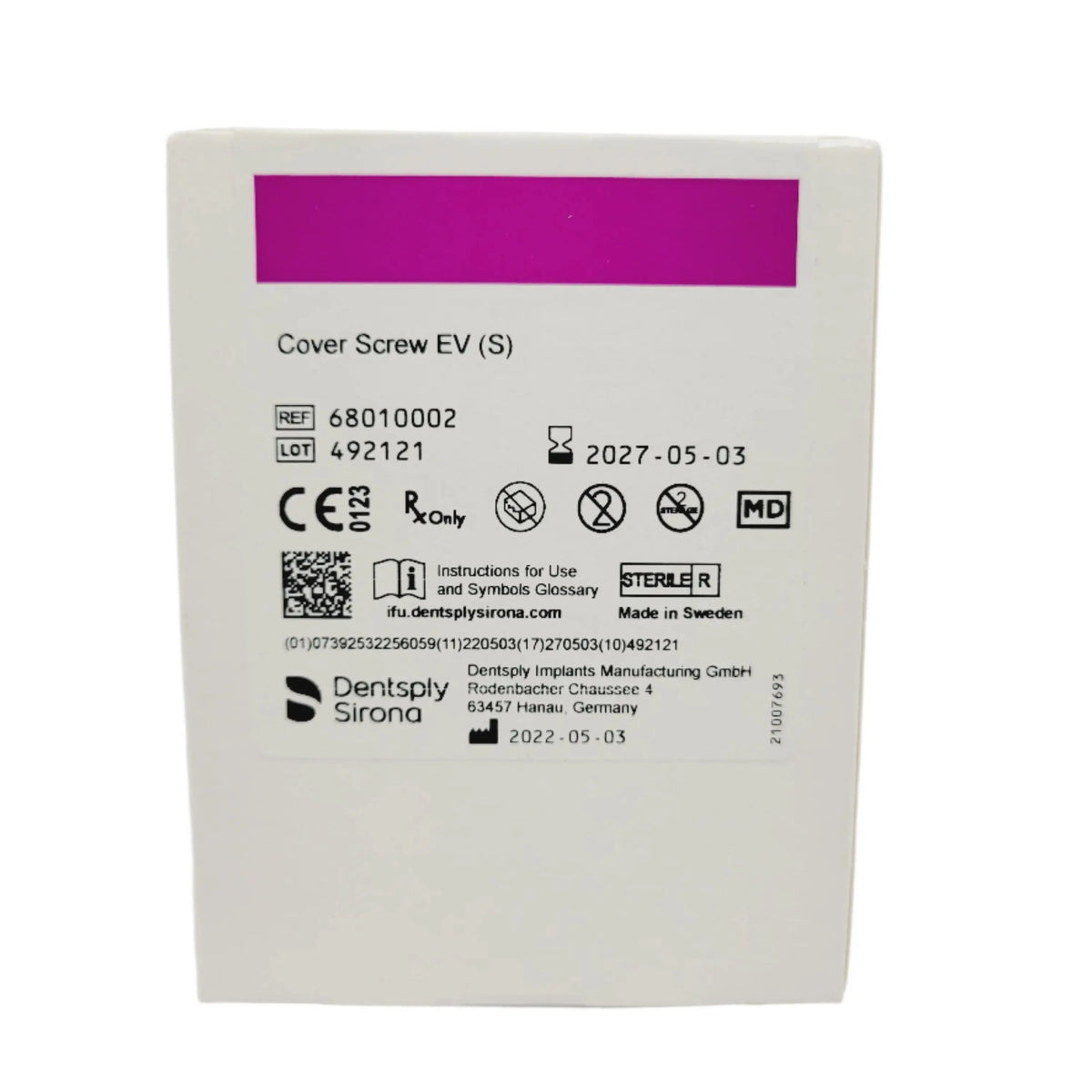 Dentsply Implants Manufacturing 68010002 Cover Screw EV (S) - Primis ...