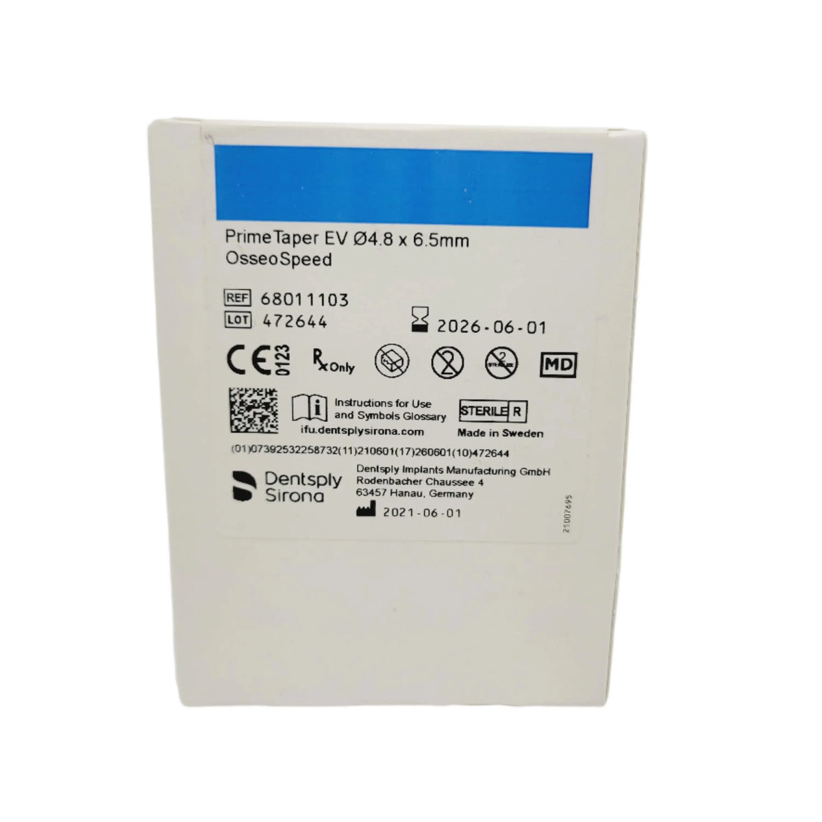 Dentsply Implants Manufacturing 68011103 PrimeTaper EV 4.8 x 6.5mm ...