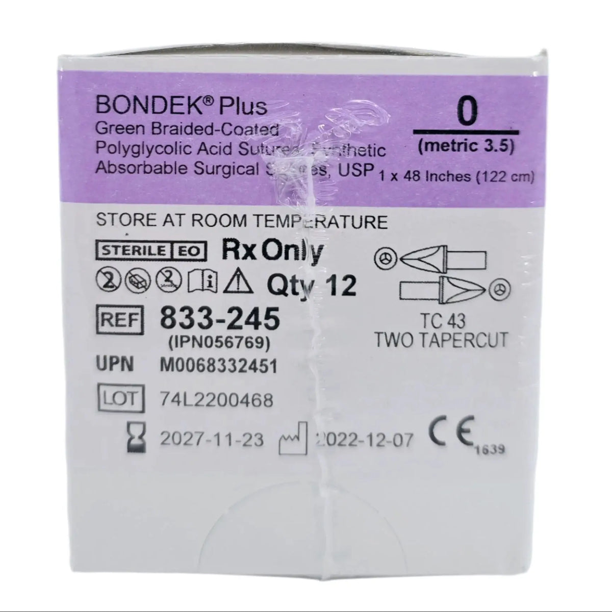 Teleflex 833-245 0 BONDEK Plus Green 1X48" TC 43, TC 43 Box of 12 ...