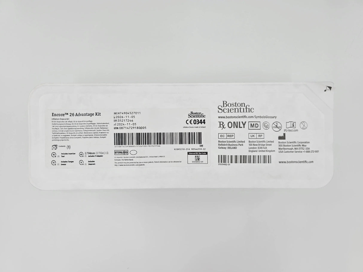 Boston Scientific H74904527011 Encore 26 Advantage Kit Inflation ...