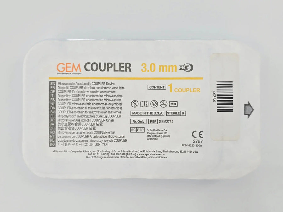 GEM GEM2754 3.0mm Microvascular Anastomotic COUPLER Device - Primis ...