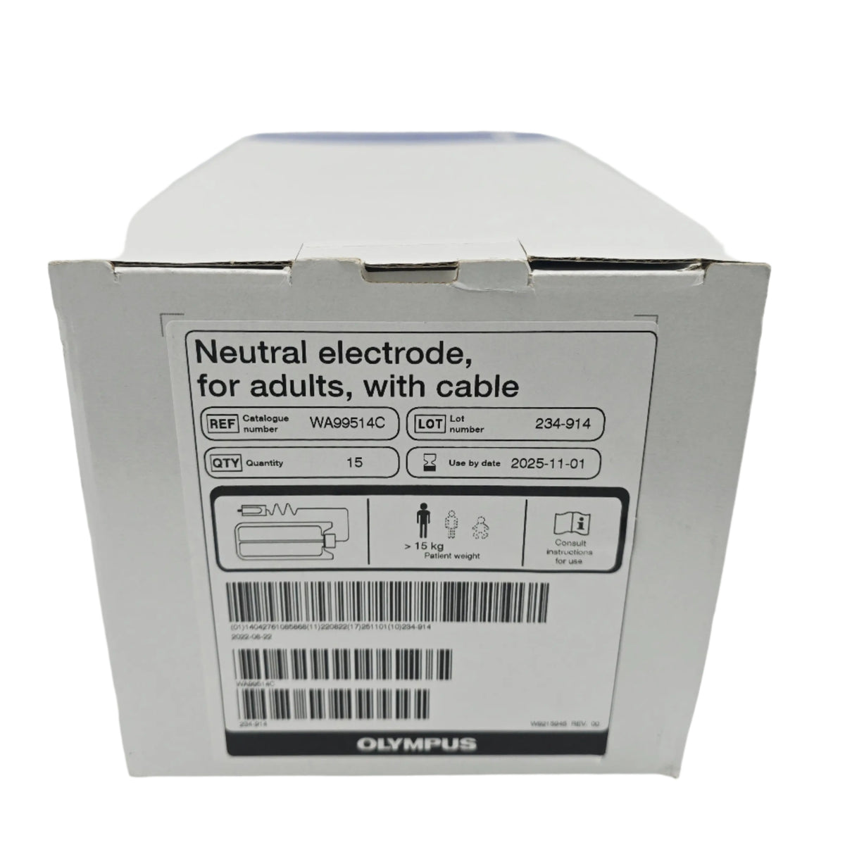 Olympus WA99514C Neutral Electrode for Adults with Cable Box/15 ...