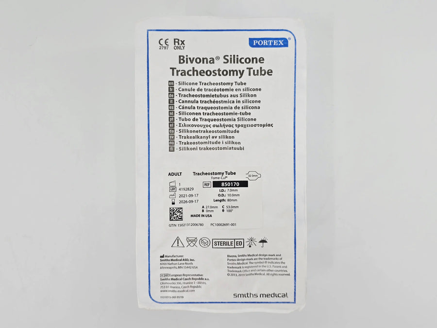 Portex 850170 Bivona Adult Fome-Cuf Tracheostomy Tube Kit 7mm - Primis ...