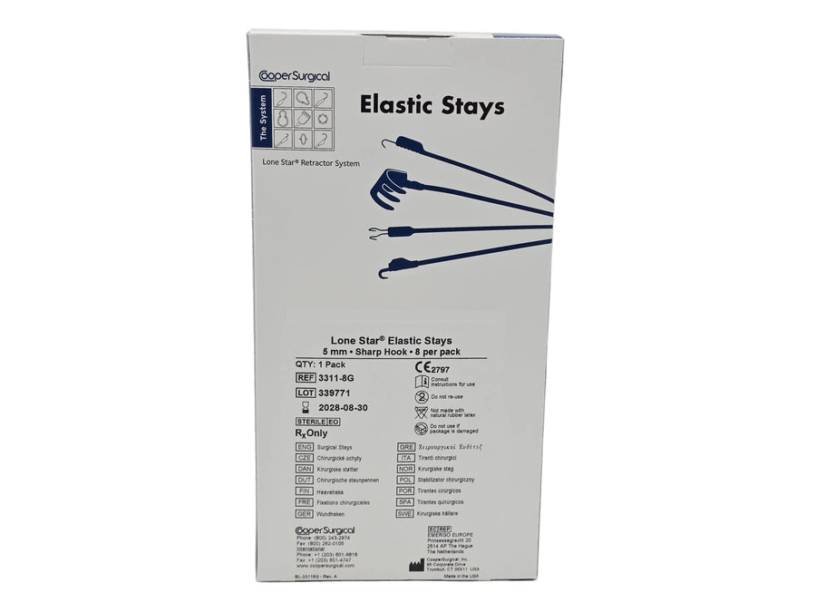 Cooper Surgical 3311-G Lone Star Elastic Stay 5mm Sharp Hook Sterile ...