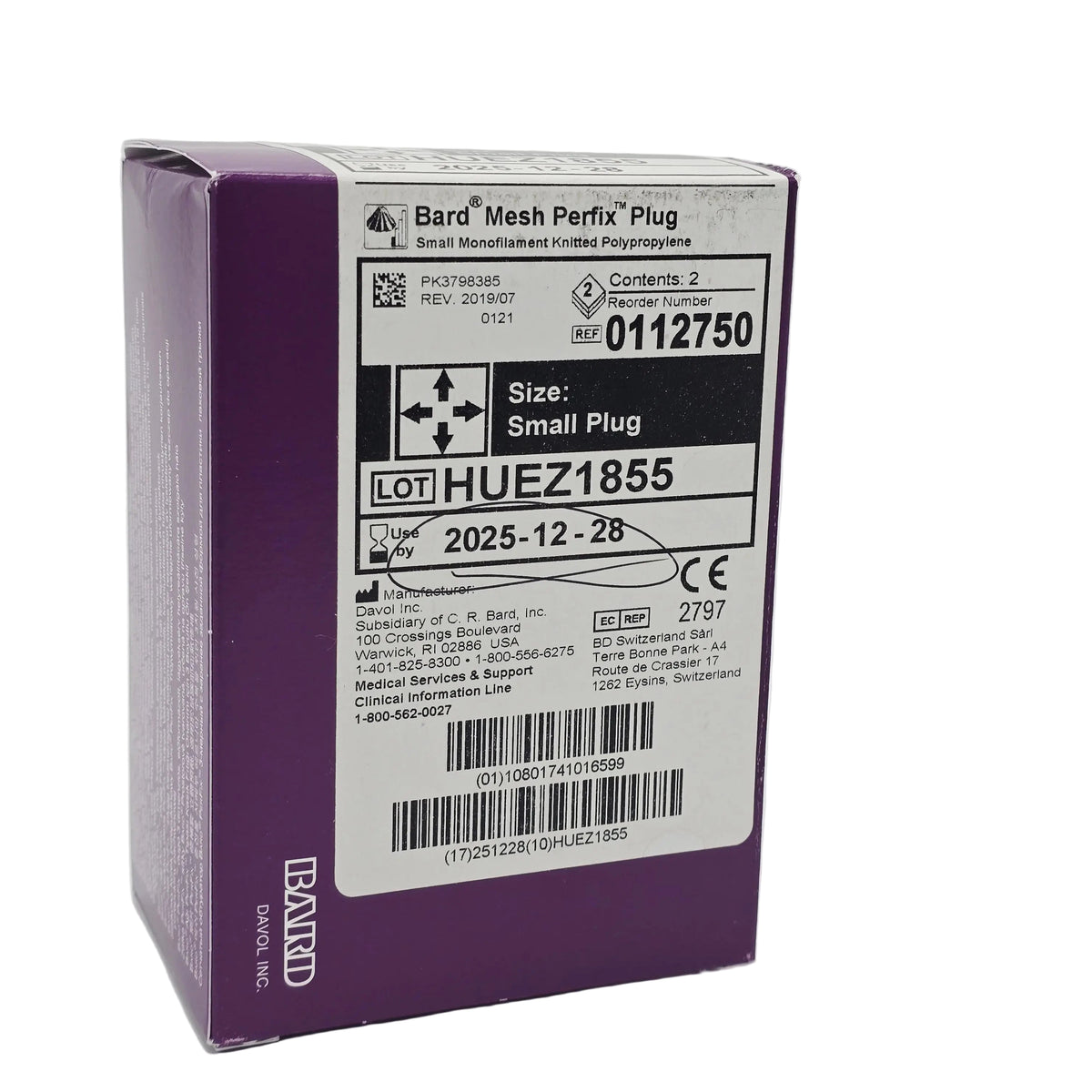 Bard 0112750 PerFix Plug Small 1.0 x 1.35 Inch Polypropylene Hernia ...