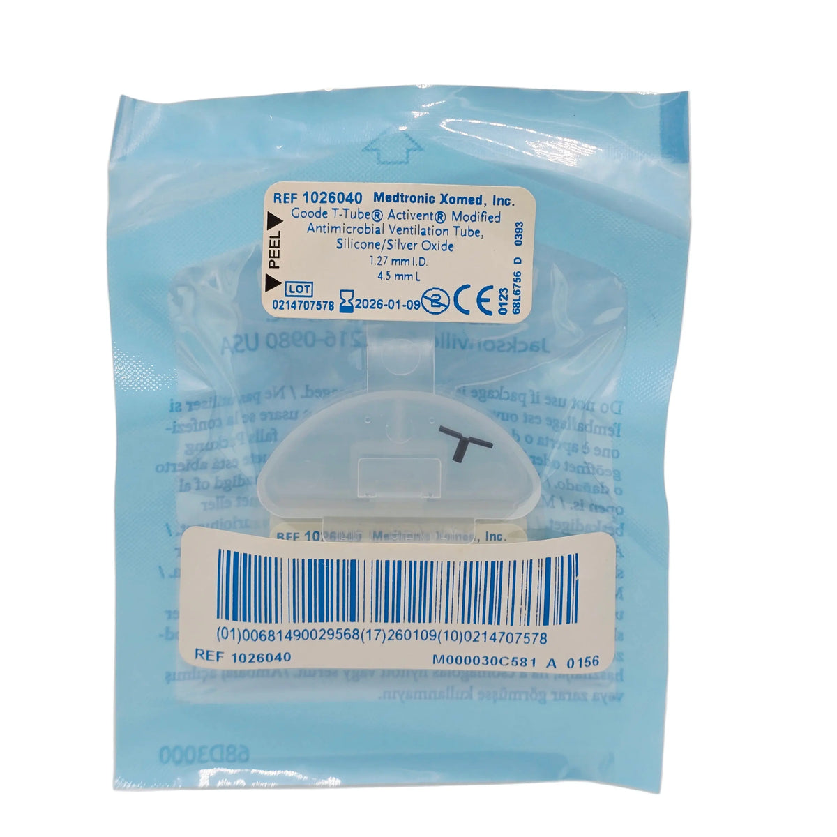 Medtronic 1026040 Goode T-Tube Activent Antimicrobial Vent Tube Each ...