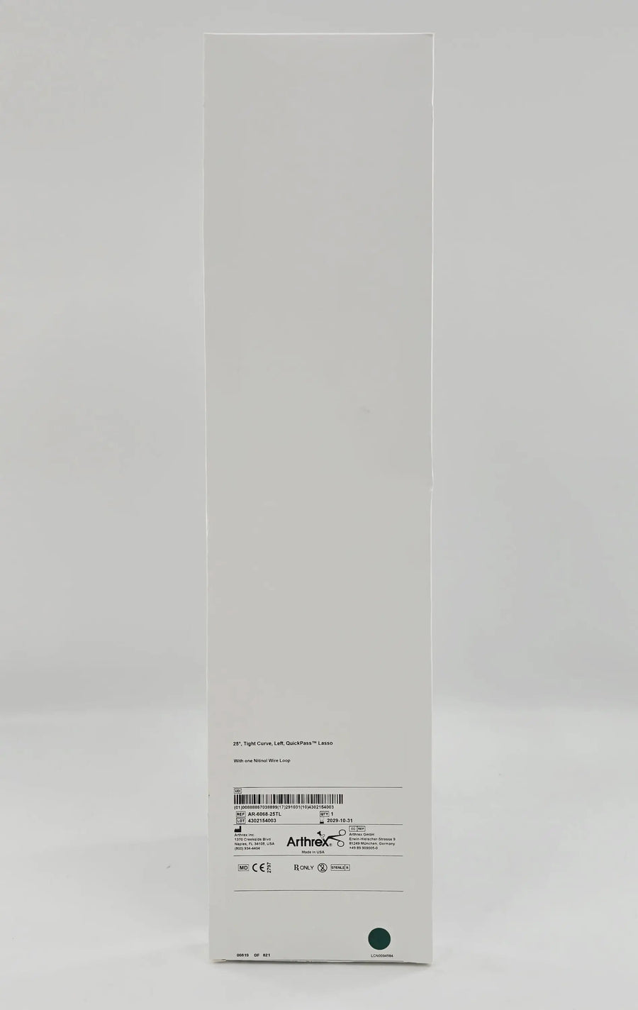 Arthrex AR-6068-25TL 25° Tight Curve, Left, QuickPass Lasso w/ One ...