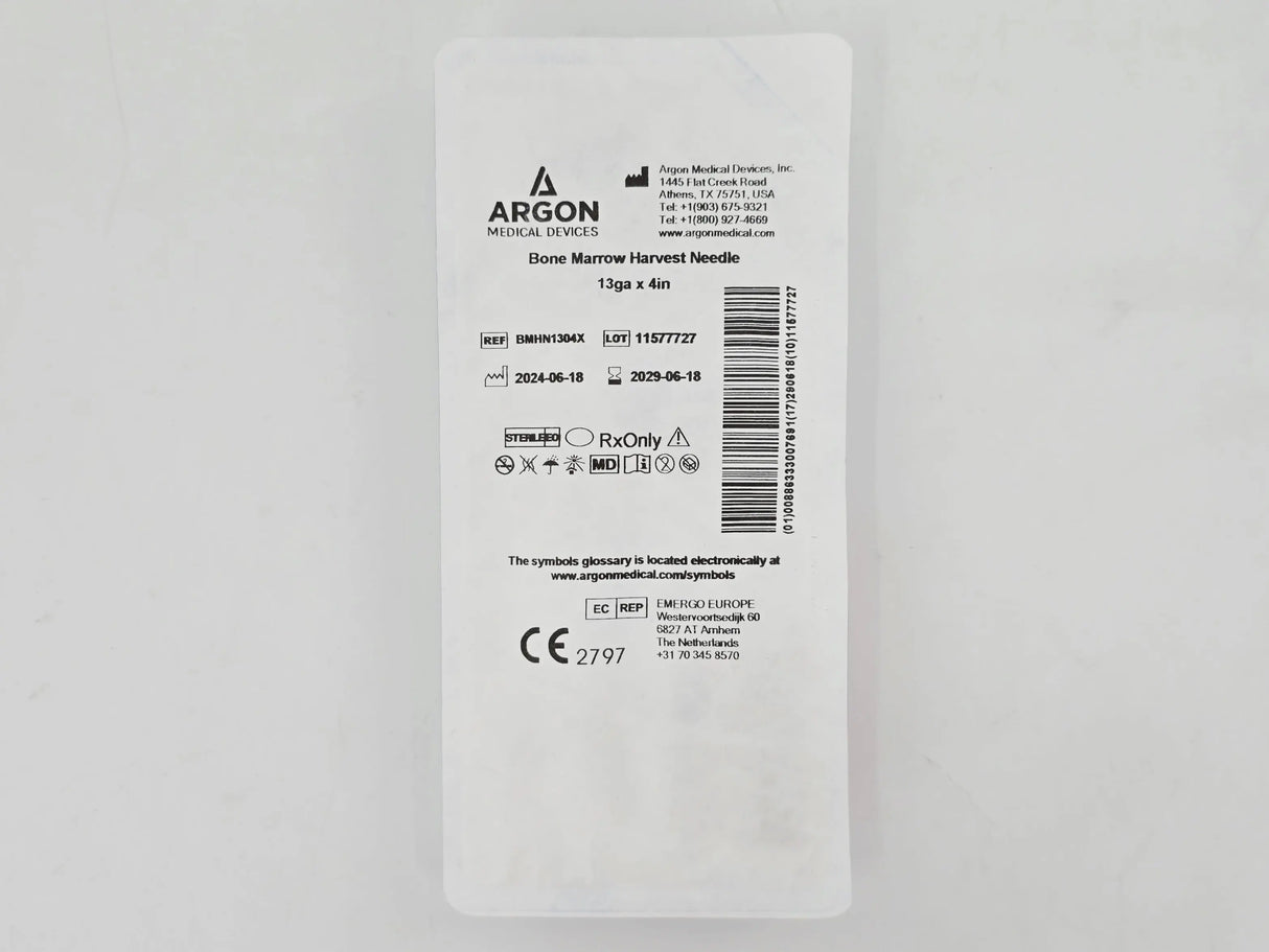 Argon Medical Devices BMHN1304X Bone Marrow Harvest Needle 13G x 4 ...