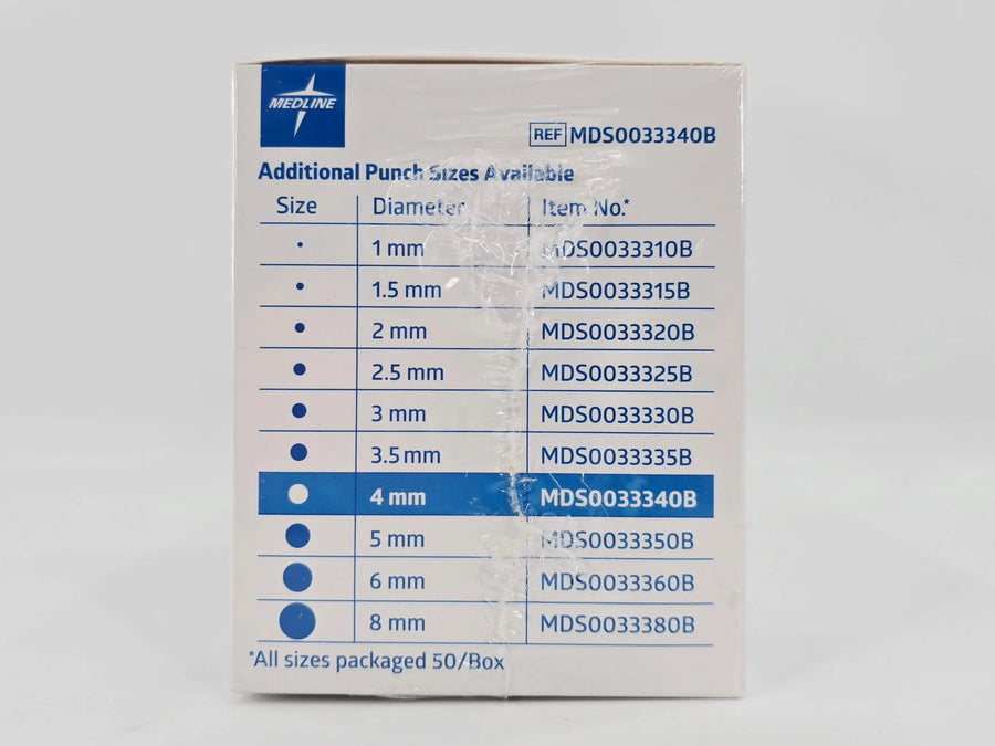 Medline MDS0033340B Disposable Dermal Biopsy Punch 4mm BX/50 - Primis ...
