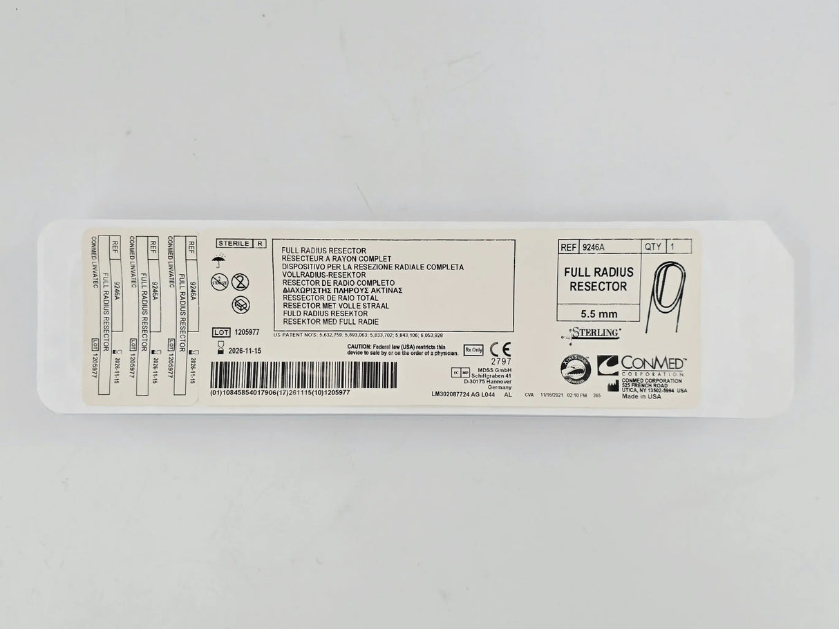 ConMed 9246A Sterling 5.5mm Full Radius Resector 1/EA - Primis Medical