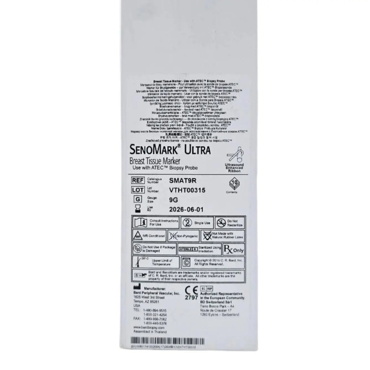 Bard SMAT9R Senomark 9G Ultra Breast Tissue Maker Box of 10 - Primis ...