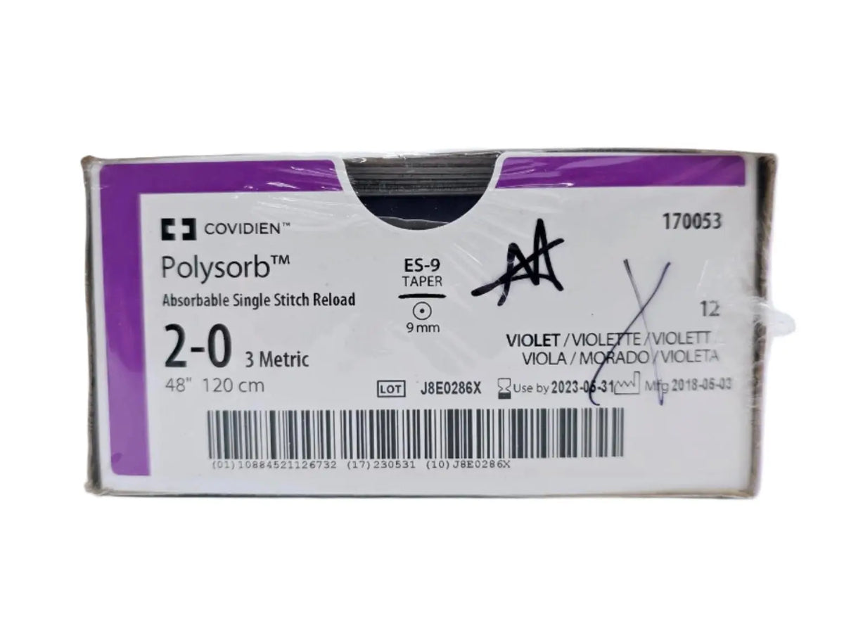 170053 Covidien Polysorb 2-0 48" ES-9 Violet Absorbable Single Stitch ...