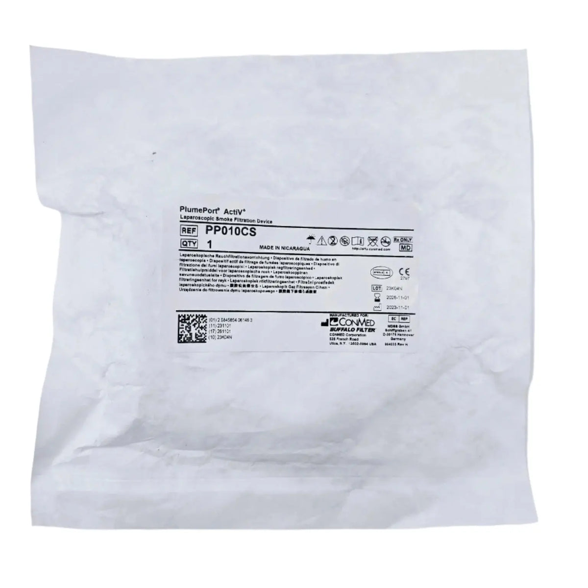 ConMed PP010CS PlumePort ActIV Laparoscopic Smoke Filtration Device ...