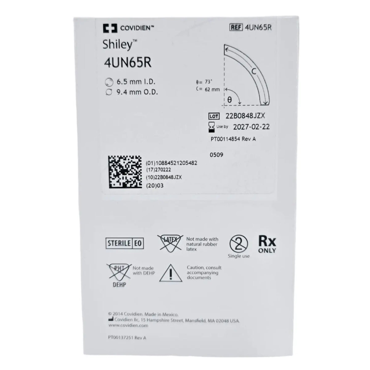 4UN65R Covidien Shiley 6.5mm I.D. Adult Flexible Tracheostomy Tube ...