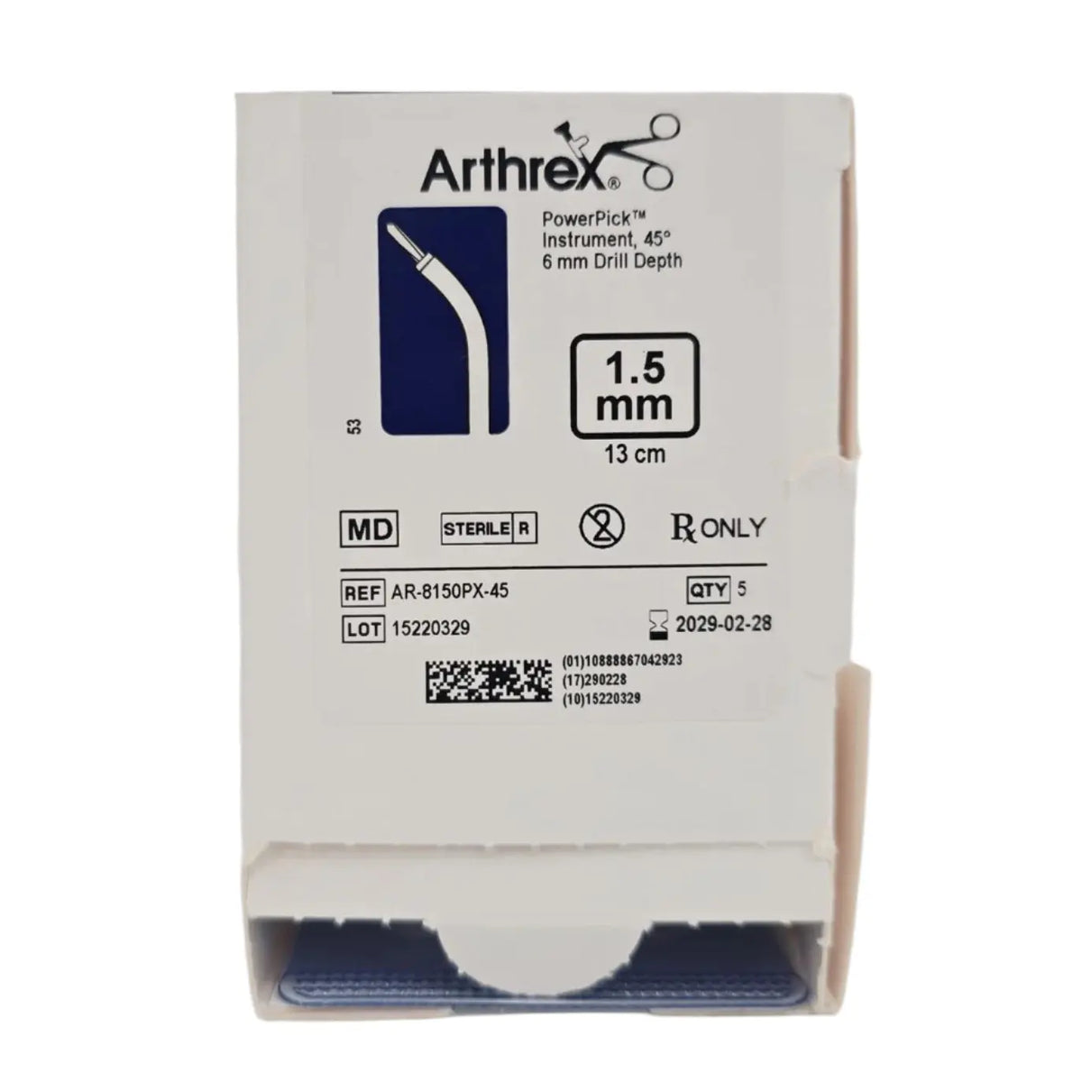 Arthrex AR-8150PX-45 CoolCut PowerPick Instrument 1.5mm x 13cm 45° 6mm ...
