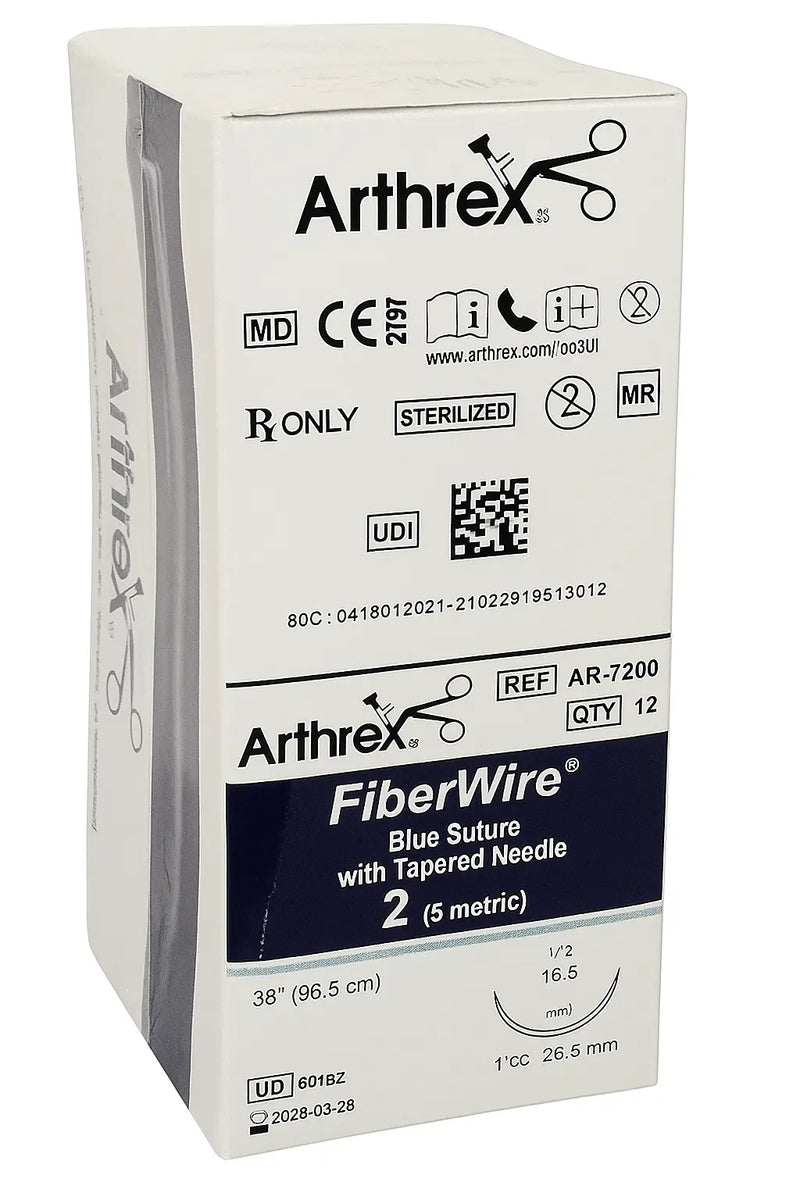 Arthrex AR-7200 FiberWire #2 Blue Suture – Non-Absorbable UHMWPE, 38 ...