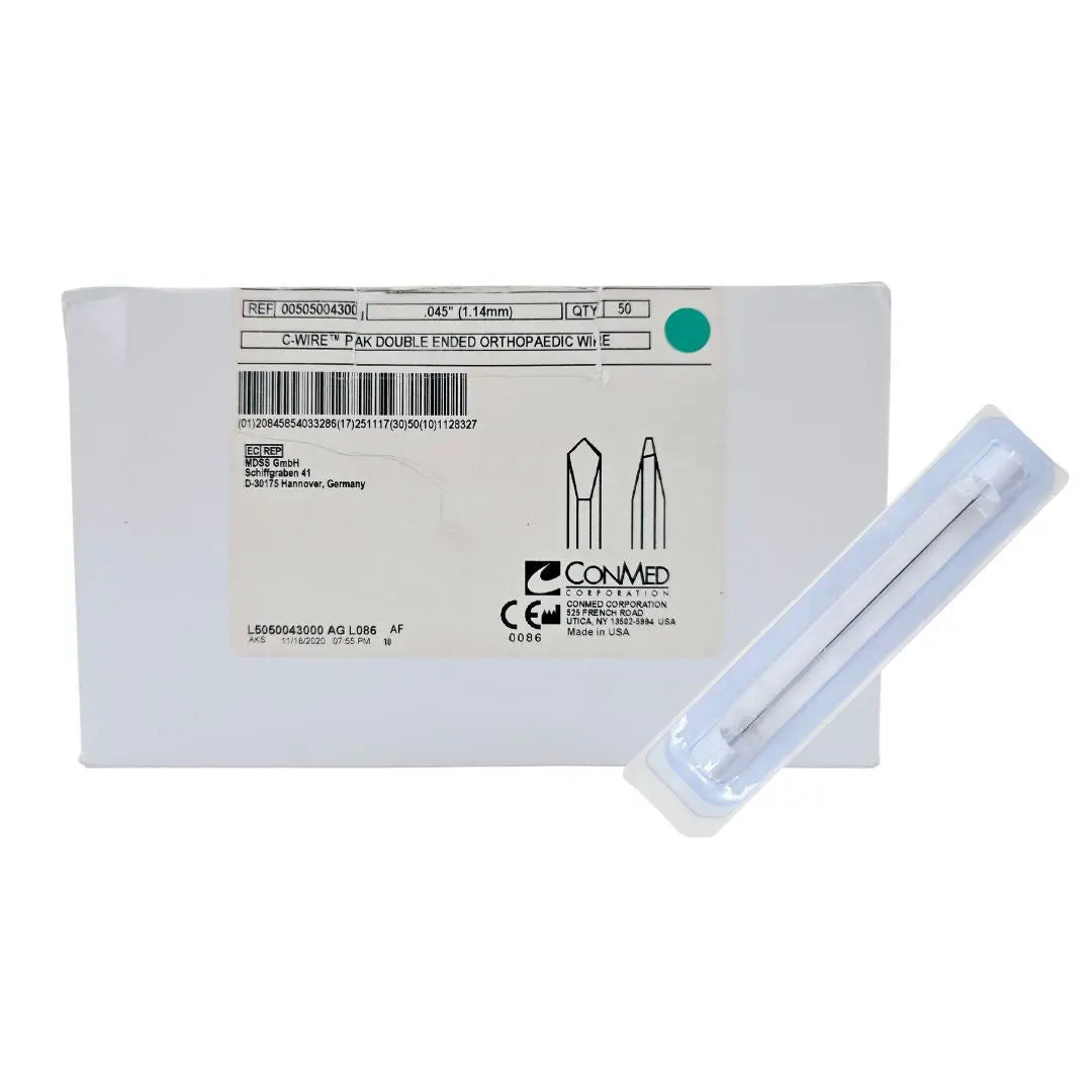 ConMed 00505004300 C-Wire Pak Double Ended Orthopaedic Wire, Spade ...