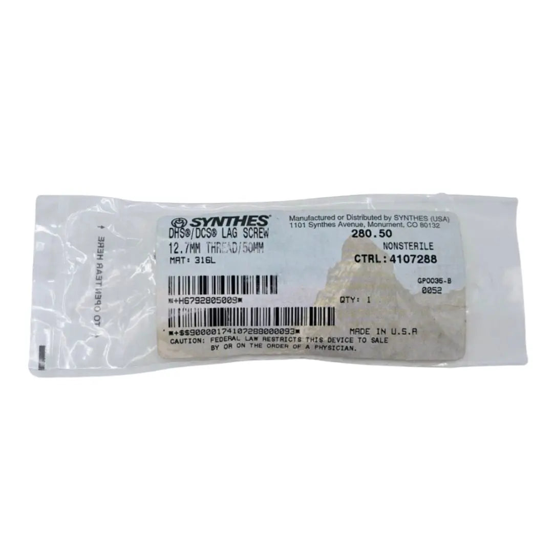 Synthes 280.50 DHS/DCS Lag Screw 12.7mm Thread/50mm - Primis Medical