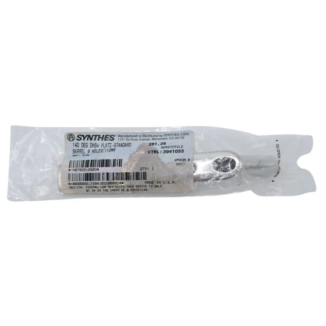Synthes 281.26 140° DHS Plate-Standard Barrel 6 Holes/110mm - Primis ...