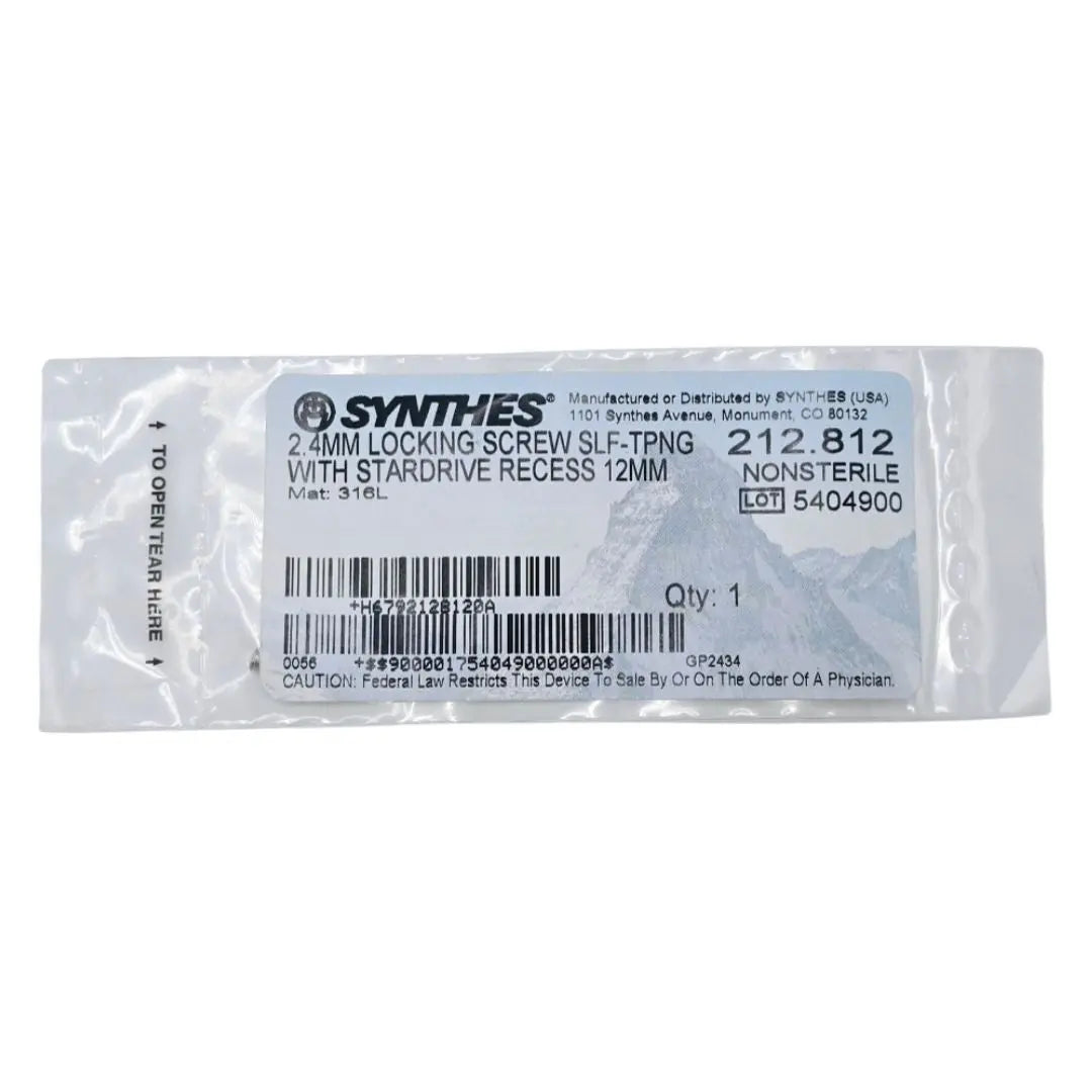 Synthes 212.812 2.4mm Locking Screw Self-Tapping with Stardrive Recess ...
