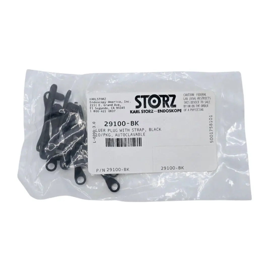 Karl Storz 29100-BK Luer Plug with Strap Black 10/PKG Autoclavable ...