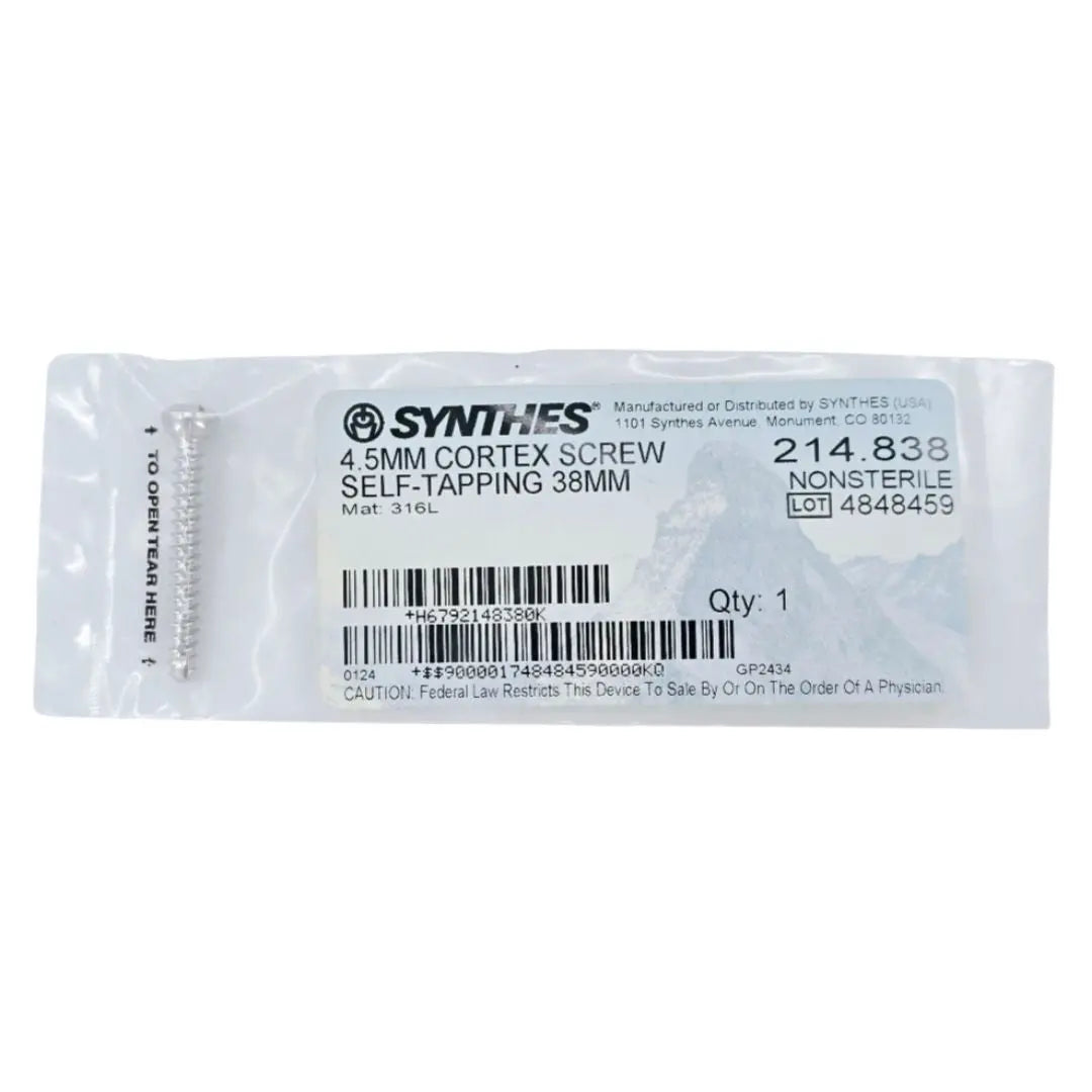 Synthes 214.838 4.5mm Cortex Screw Self-Tapping 38mm - Primis Medical