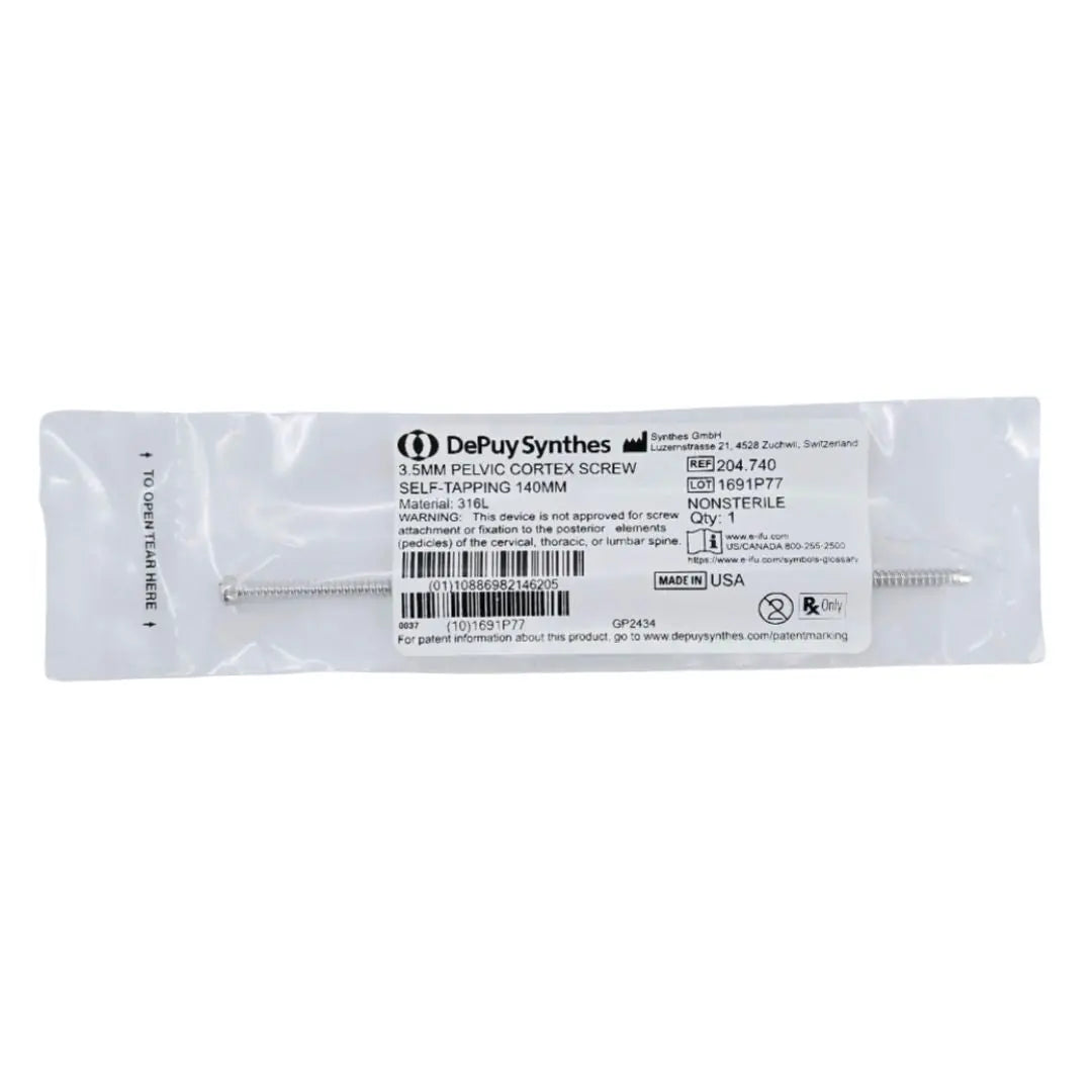 Synthes 204.740 3.5mm Pelvic Cortex Screw Self-Tapping 140mm - Primis ...