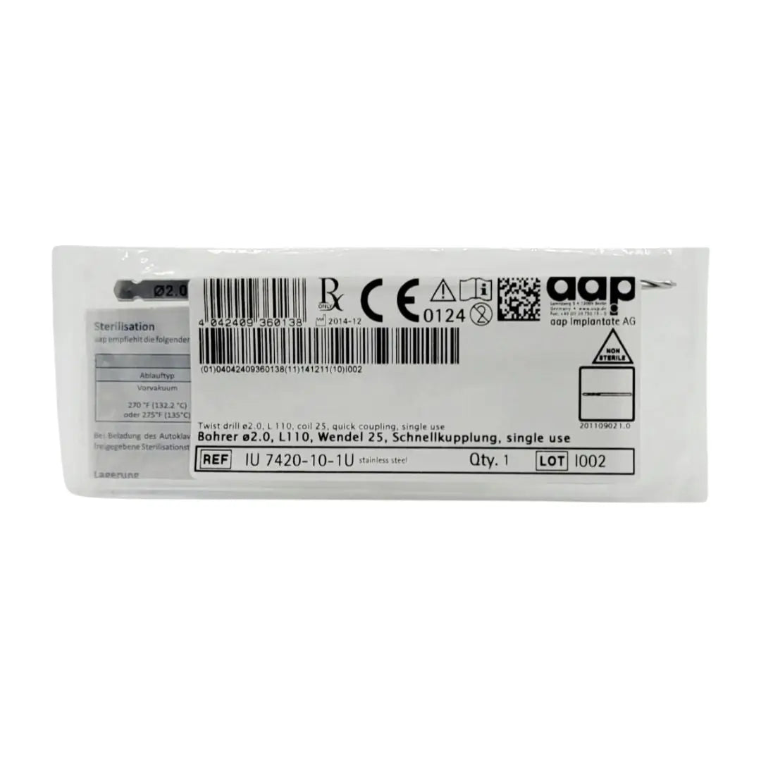 aap Implantate AG IU 7420101U 2mm Twist Drill Quick Coupling 43/8 ...
