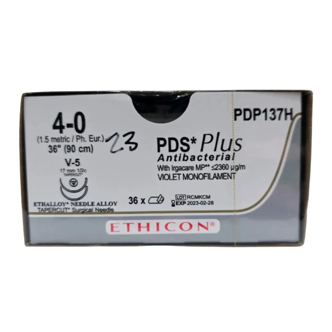 Ethicon PDP137H 4-0 PDS Plus Violet 1x36 V-5 Double Armed Box of 36 ...