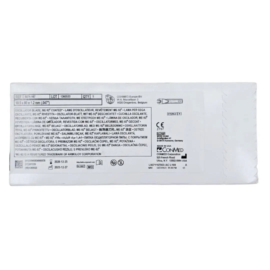 ConMed 5071-167 Large Bone Knee Blade Oscillator Blade ME-92 Coated ...