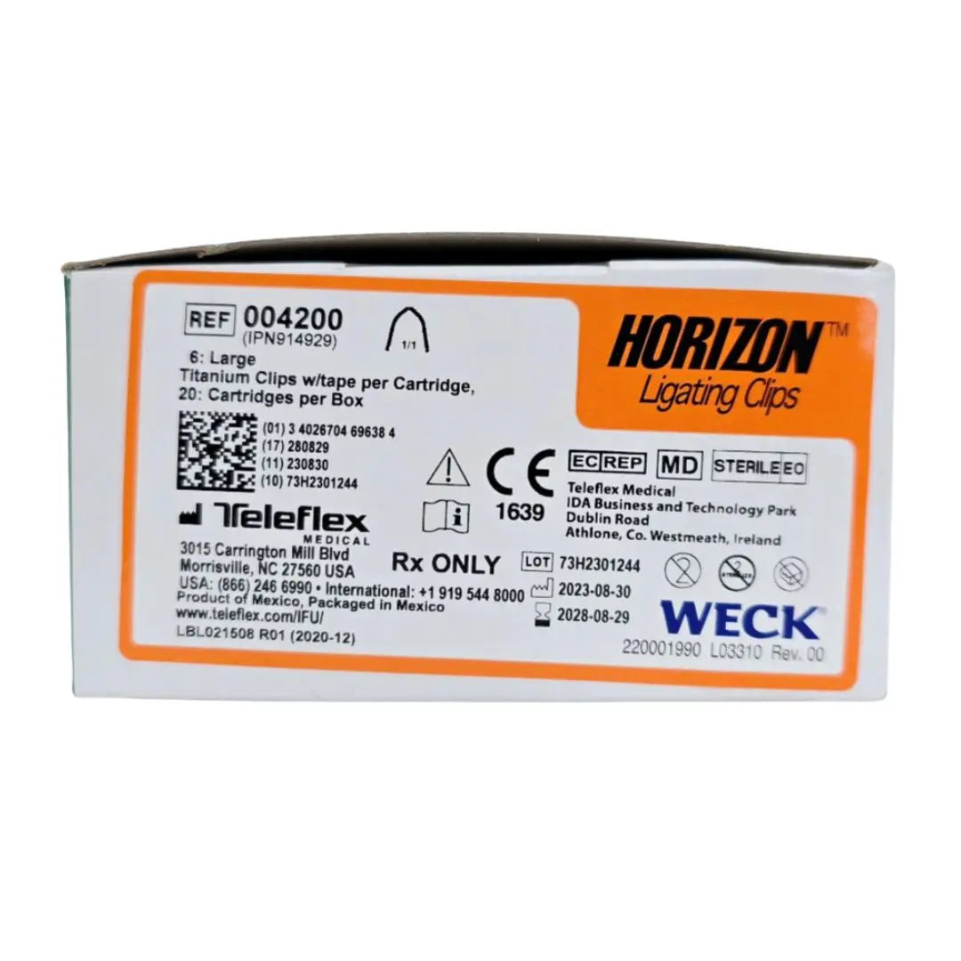 Weck 004200 Horizon Large Titanium Ligating Clips 20/BX - Primis ...