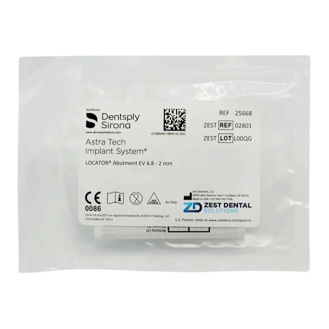 Zest Anchors 2801 Locator Abutment For Ev 4.8 X 2.0mm, Astra Tech ...