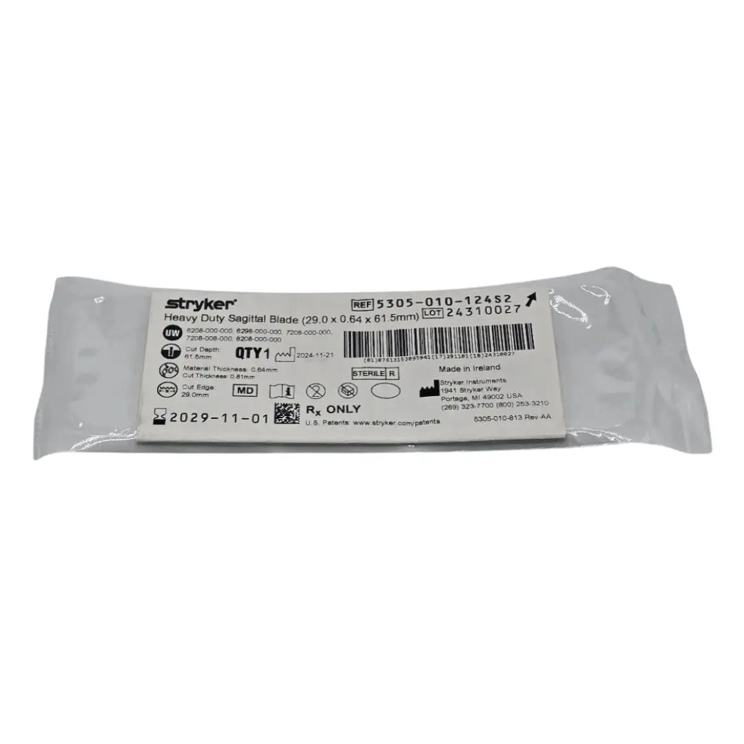 Stryker 5305010124S2 Heavy Duty Sagittal Blade 29.0 x 0.64 x 61.5mm ...