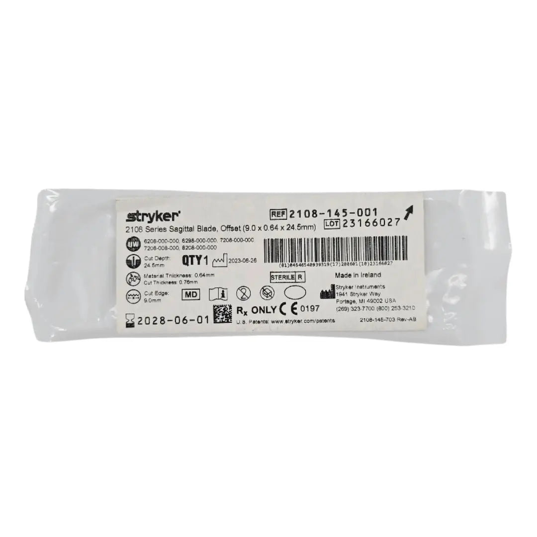 Stryker 2108-145-001 2108 Series Sagittal Blade Offset 9.0 x 0.64 x ...