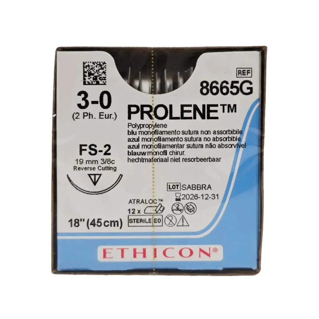 8665G Ethicon 3-0 PROLENE Blue 1X18" FS-2 19mm BX/12 - Primis Medical