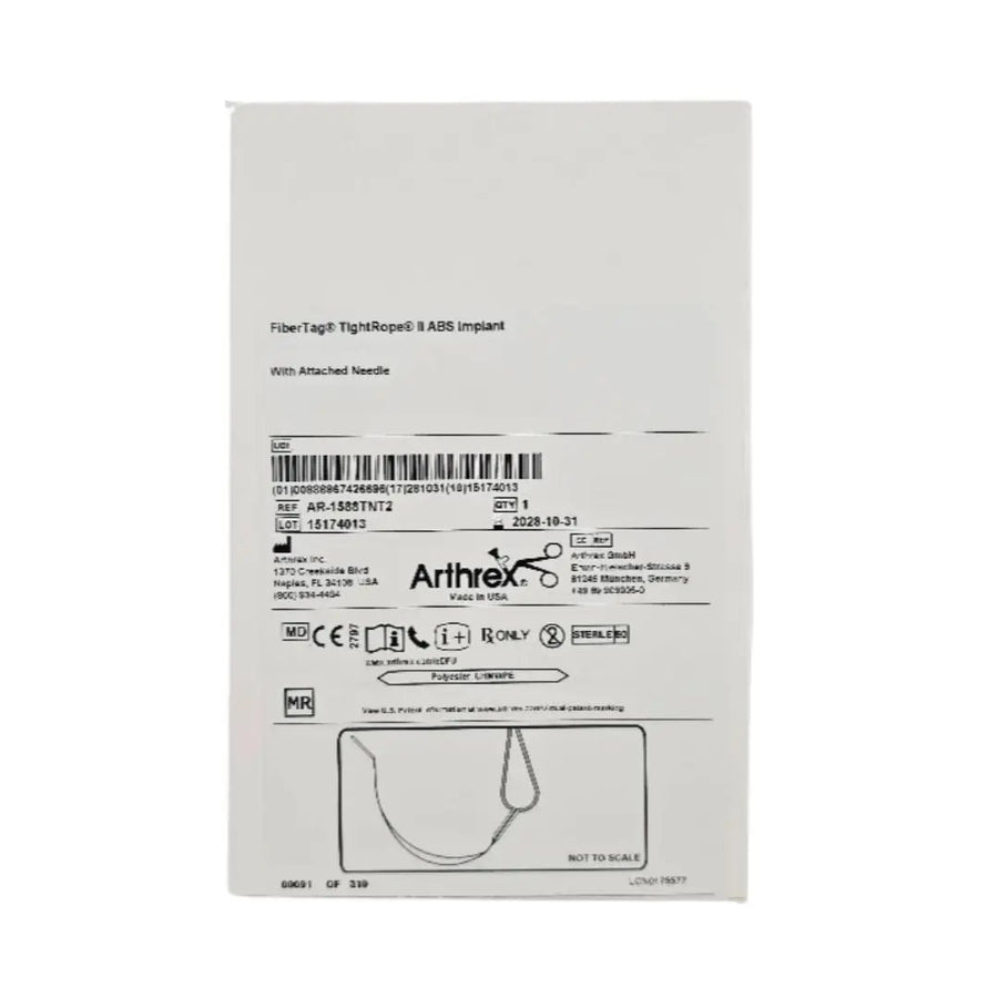 Arthrex AR-1588TNT2 FiberTag TightRope II ABS Implant w/ Attached ...