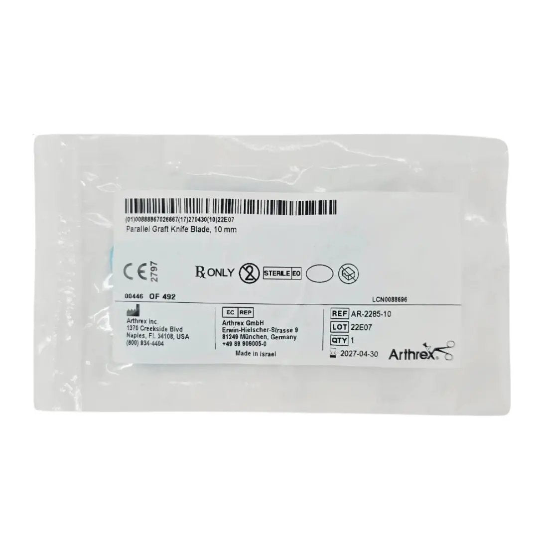 Arthrex AR-2285-10 Parallel Graft Knife Blade 10mm 1/EA - Primis ...