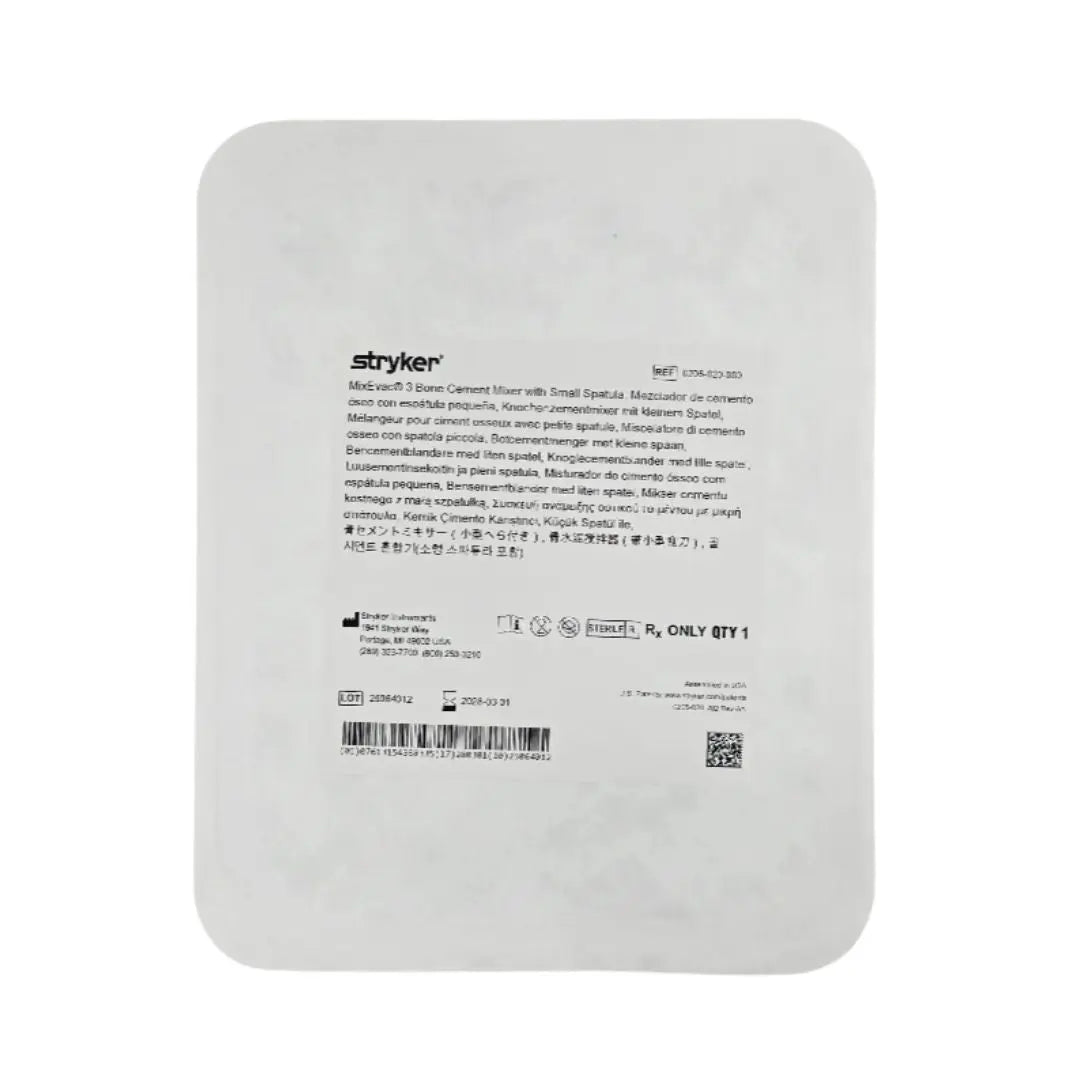 Stryker 0206020000 MixEvac 3 Bone Cement Mixer w/ Small Spatula 1/EA ...