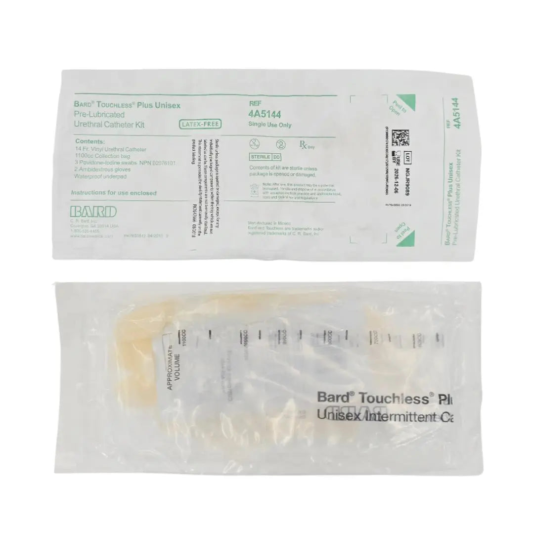 Bard 4A5144 Touchless Plus Unisex Pre-Lubricated Urethral Catheter Kit ...