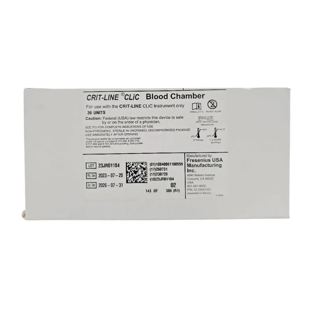 Crit-Line CLiC FSNL10041021Z Blood Chamber w/ Luer Lock Connector Disp ...