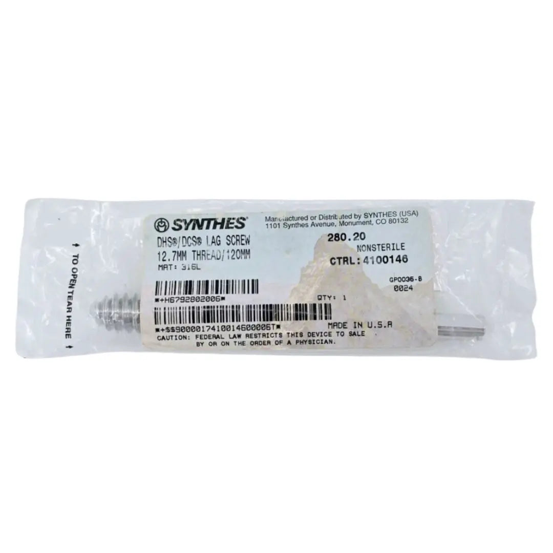 Synthes 280.20 DHS/DCS Lag Screw 12.7mm Thread/ 120mm - Primis Medical