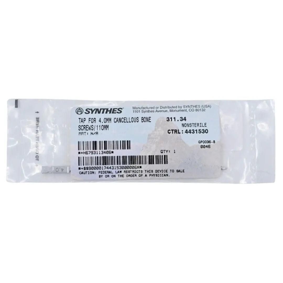 Synthes 311.34 Tap for 4.0mm Cancellous Bone Screws/110mm - Primis ...